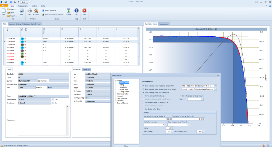 Tracer IV-Curve measurement software